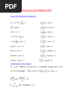 Tabla de Integrales Inmediatas | PDF | Integral | Conceptos matemáticos