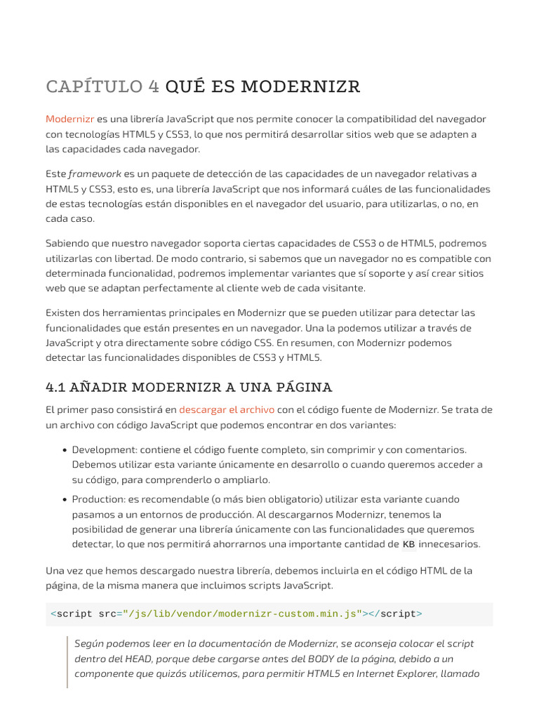 Qué Es Modernizar HTML5 | PDF