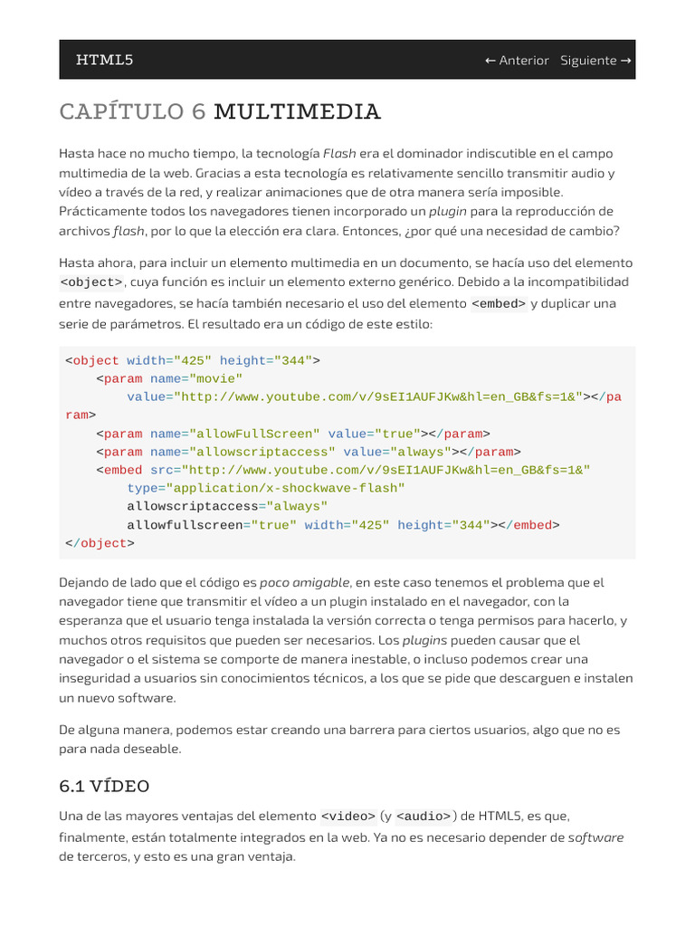 Multimedia HTML5 | PDF | Adobe Flash | Códec