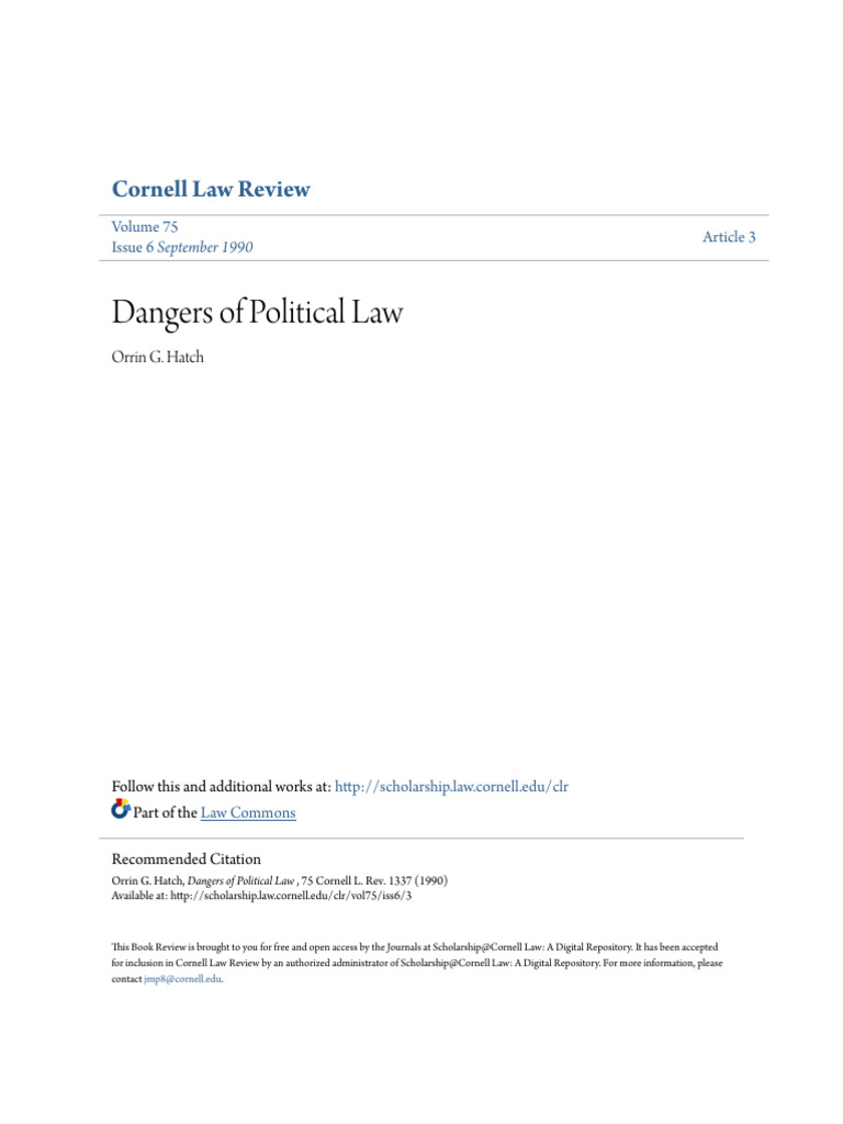 Dangers of Political Law | PDF | Eighth Amendment To The United States ...