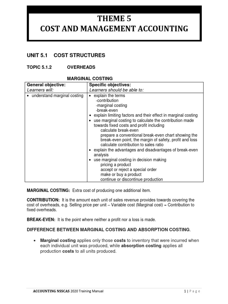 3a Overheads Marginal Costing | Download Free PDF | Cost Accounting ...