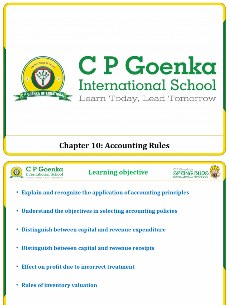 Chapter 10 Accounting Rules | PDF