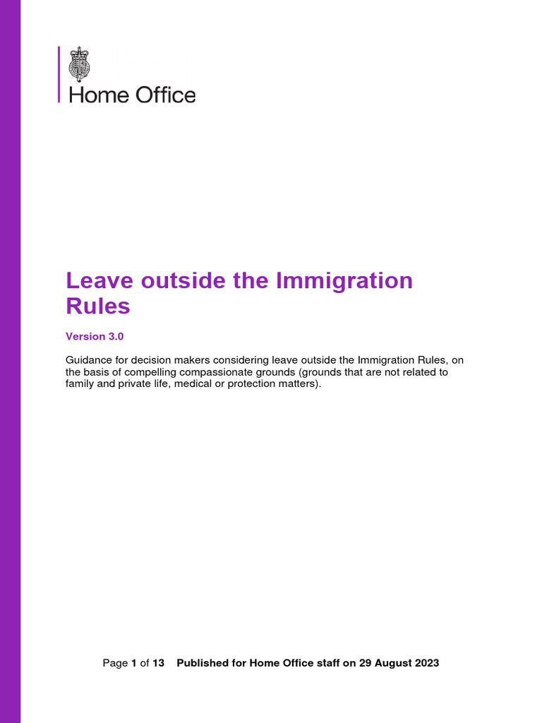 Leave Outside The Immigration Rules | PDF