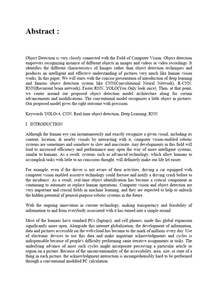 Objectdetection Pdf Deep Learning Computer Vision