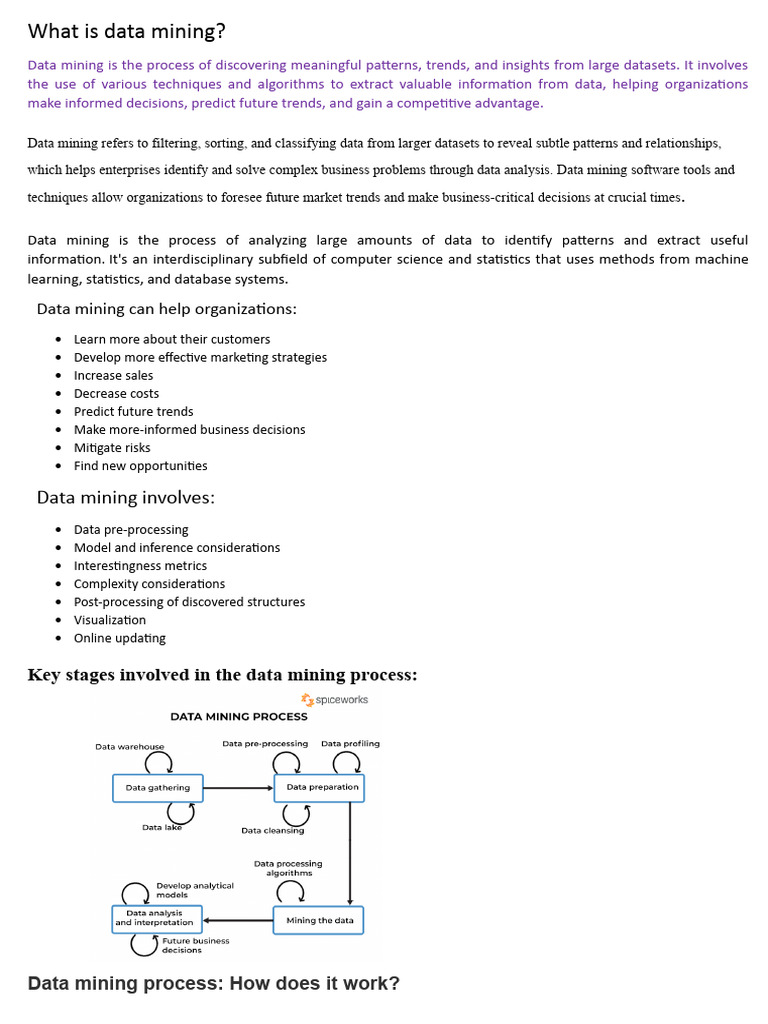 Unit 1 | PDF | Data Analysis | Data Mining