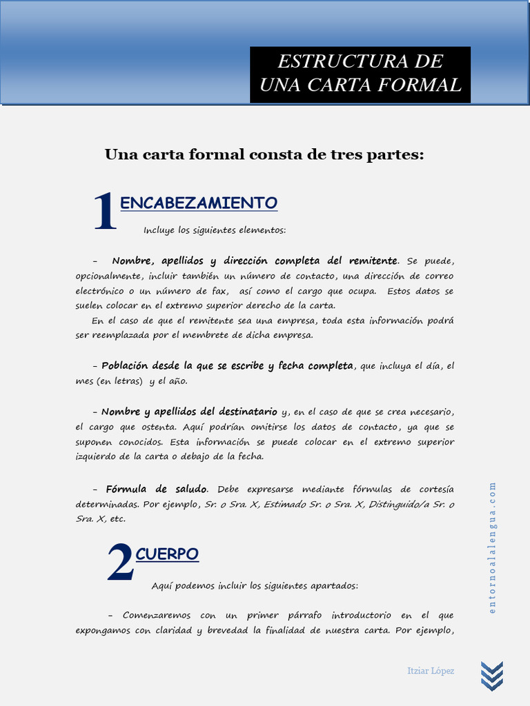 Estructura de Una Carta Formal | PDF