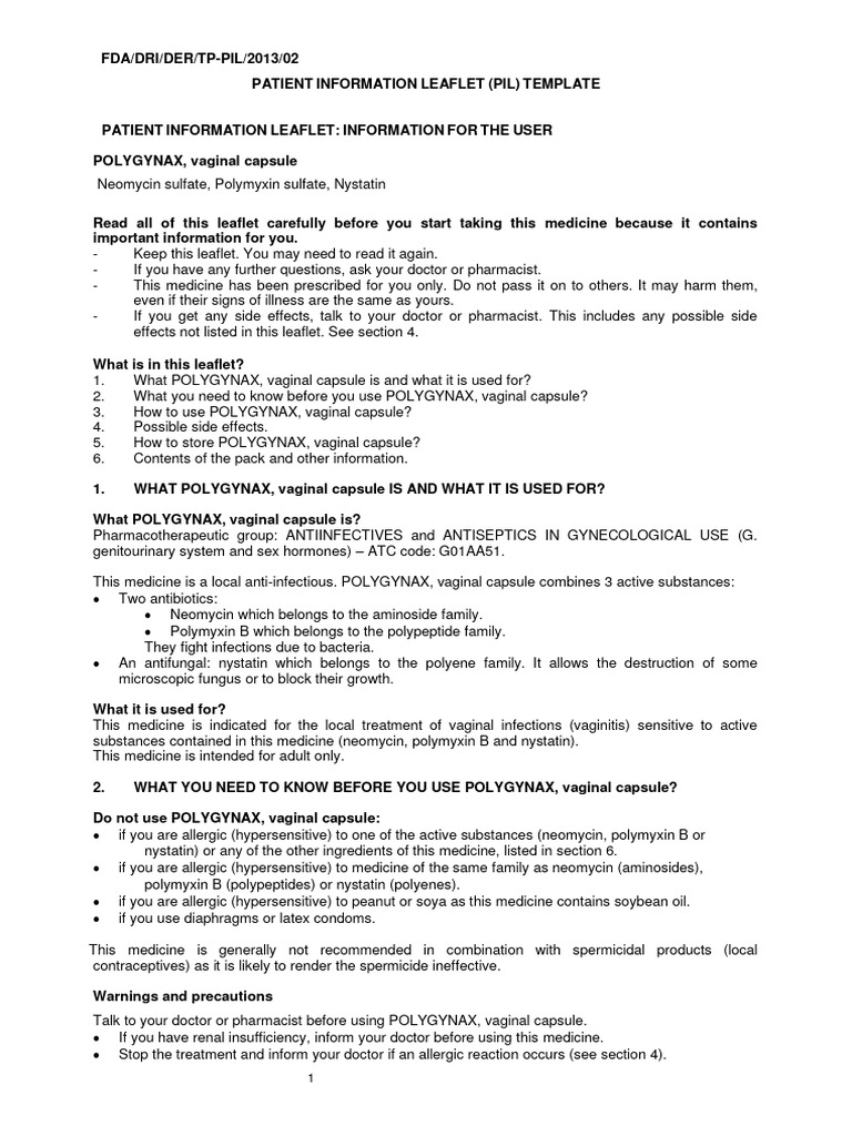 Polygynax Vaginal Capsule Information | PDF | Medical Prescription ...