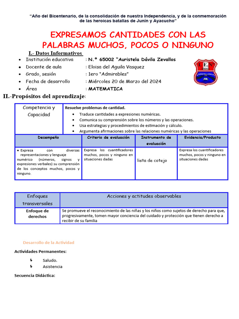 Expresiones de Cantidad: Muchos y Pocos | PDF