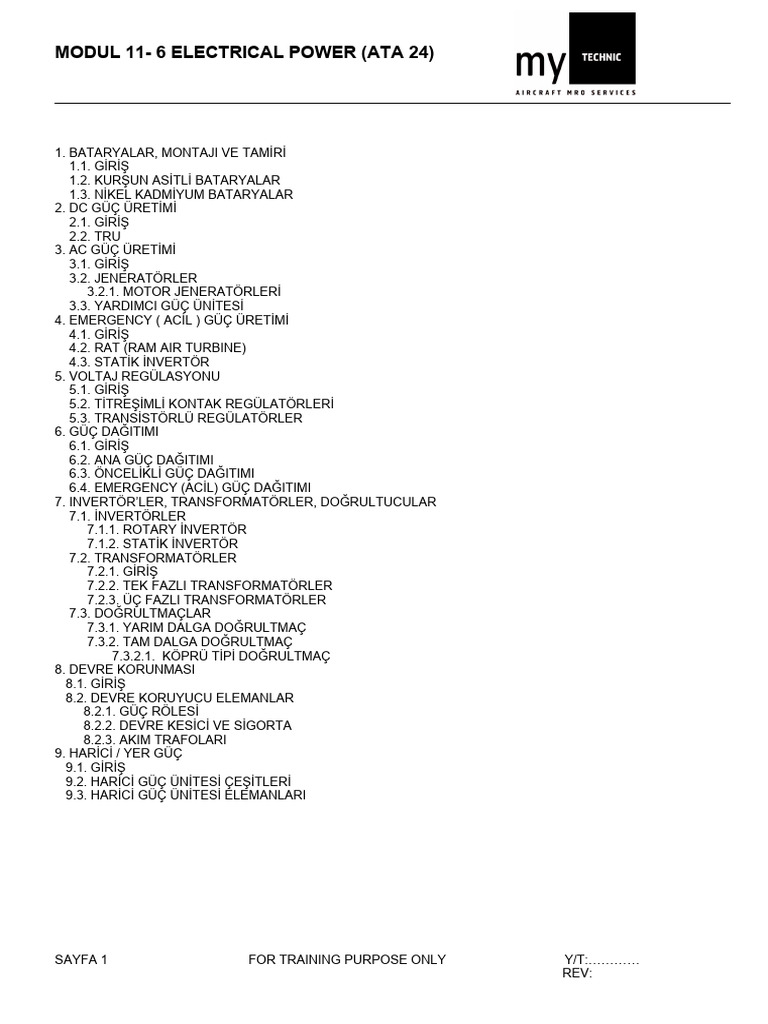 Modul 11-6 Electrical Power (Ata 24) | PDF