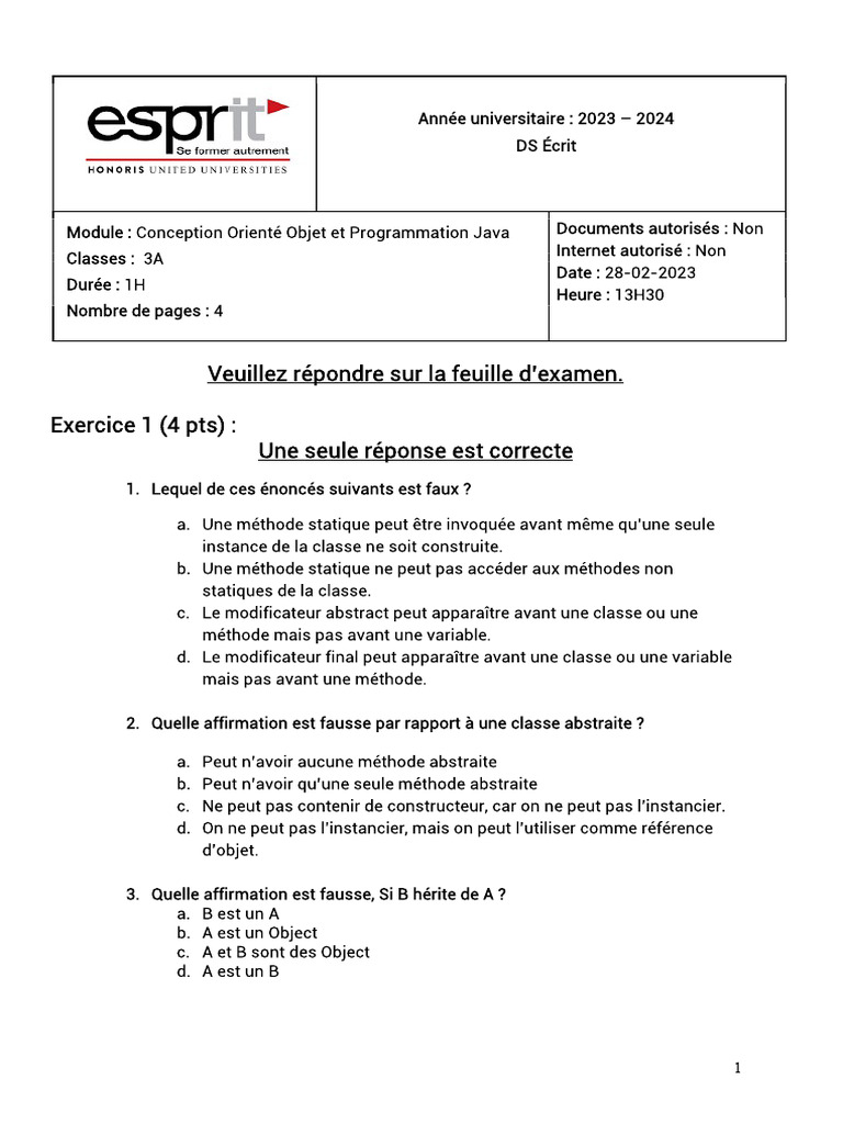 DS Java Rattrapage | PDF