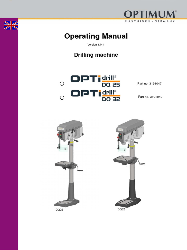 OPTIMUM OPTIdrill B25 Manual | PDF | Personal Protective Equipment ...