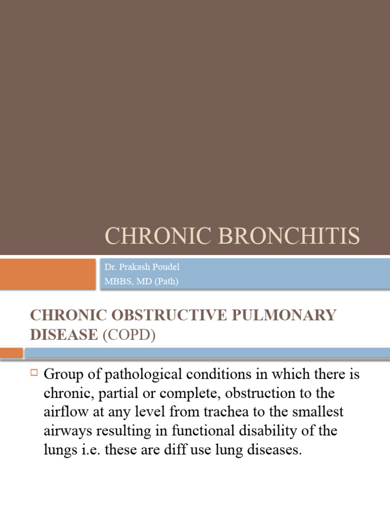 Chronic Bronchitis | PDF | Bronchitis | Chronic Obstructive Pulmonary ...