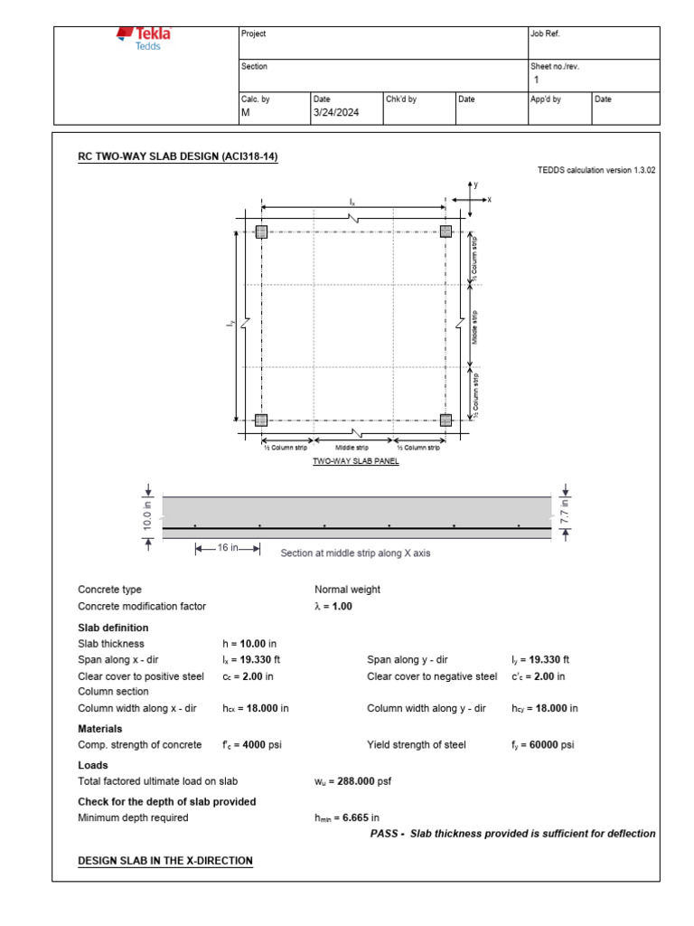 Two-Way Slab Design Calculation ACI 318 | PDF | Column | Building ...