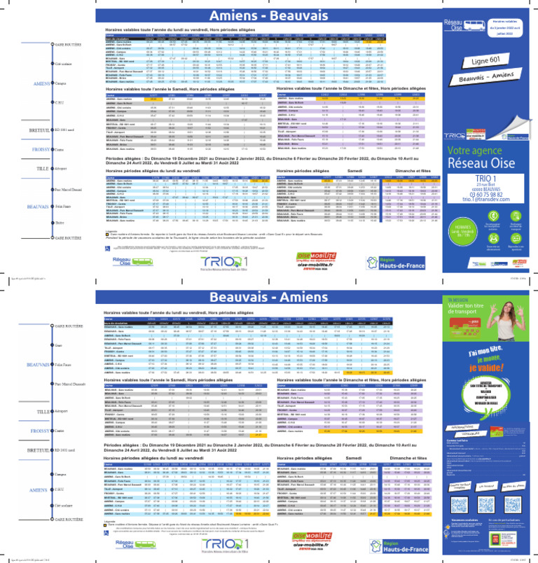 Ligne 601 Beauvais Amiens A Partir Du 03-01-2022 Pliable v2 | PDF