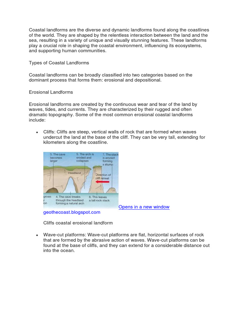 coastal landforms | PDF | Coast | Shoal