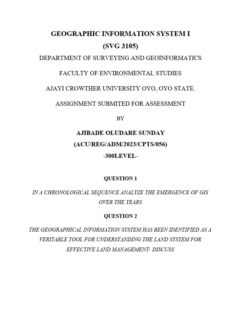 Geographic Information System I - 034849 | PDF | Geographic Information ...