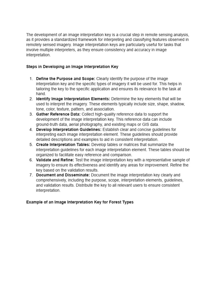 Development of Image Interpretation Key | PDF