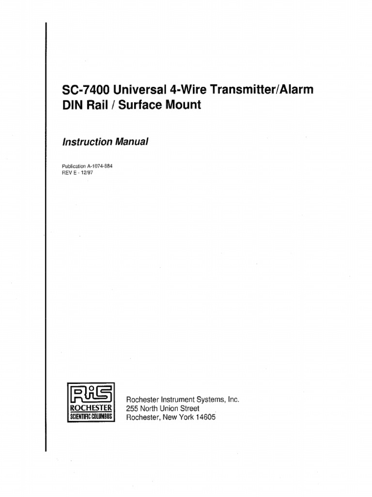Trasductor Rochester SC-7400-Manual | PDF