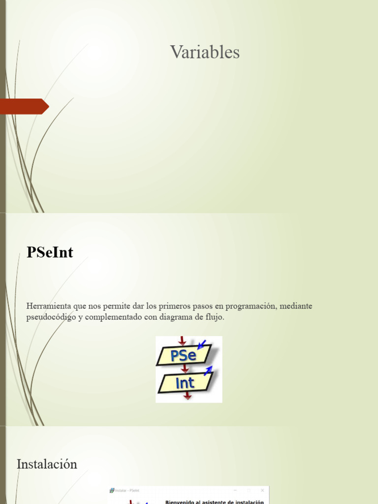 Variables Pseint | PDF | Variable (informática) | Lenguaje de programación