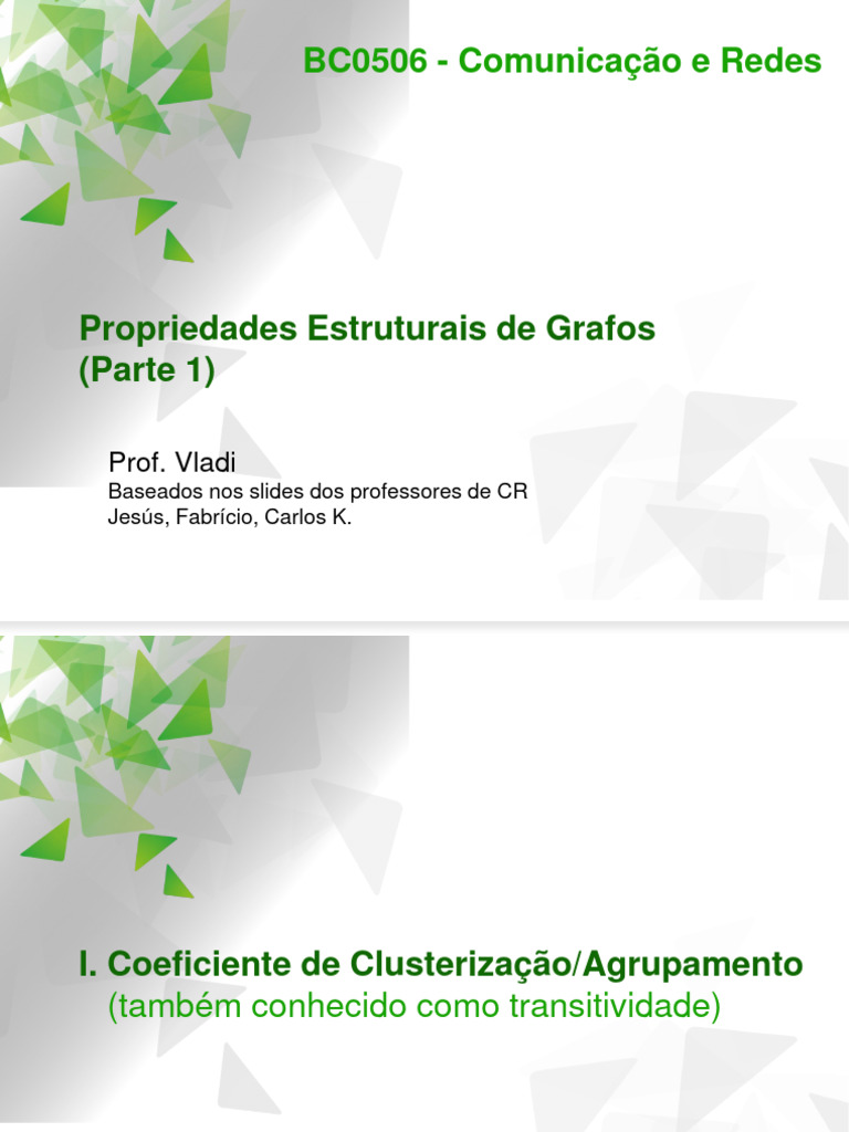 Propriedades Estruturais de Grafos | PDF | Teoria dos Gráficos ...