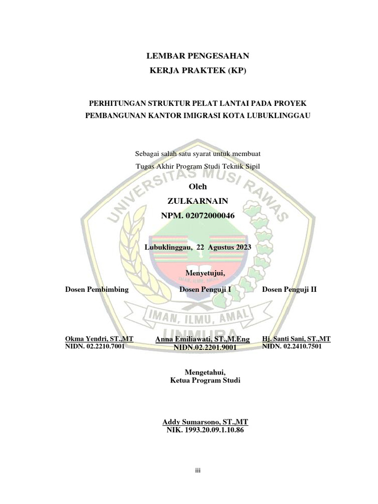 Lembar Pengesahan KP 2023 | PDF
