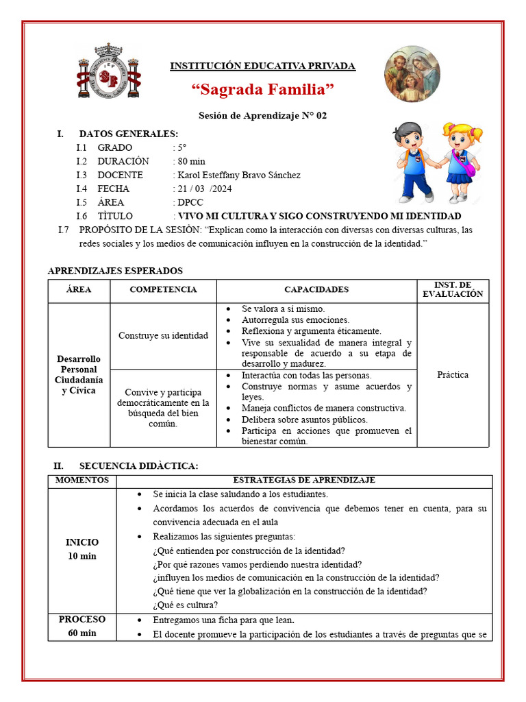 SESIÓN 02 DE DPCC 5° Jueves | PDF | Maestros | Aprendizaje