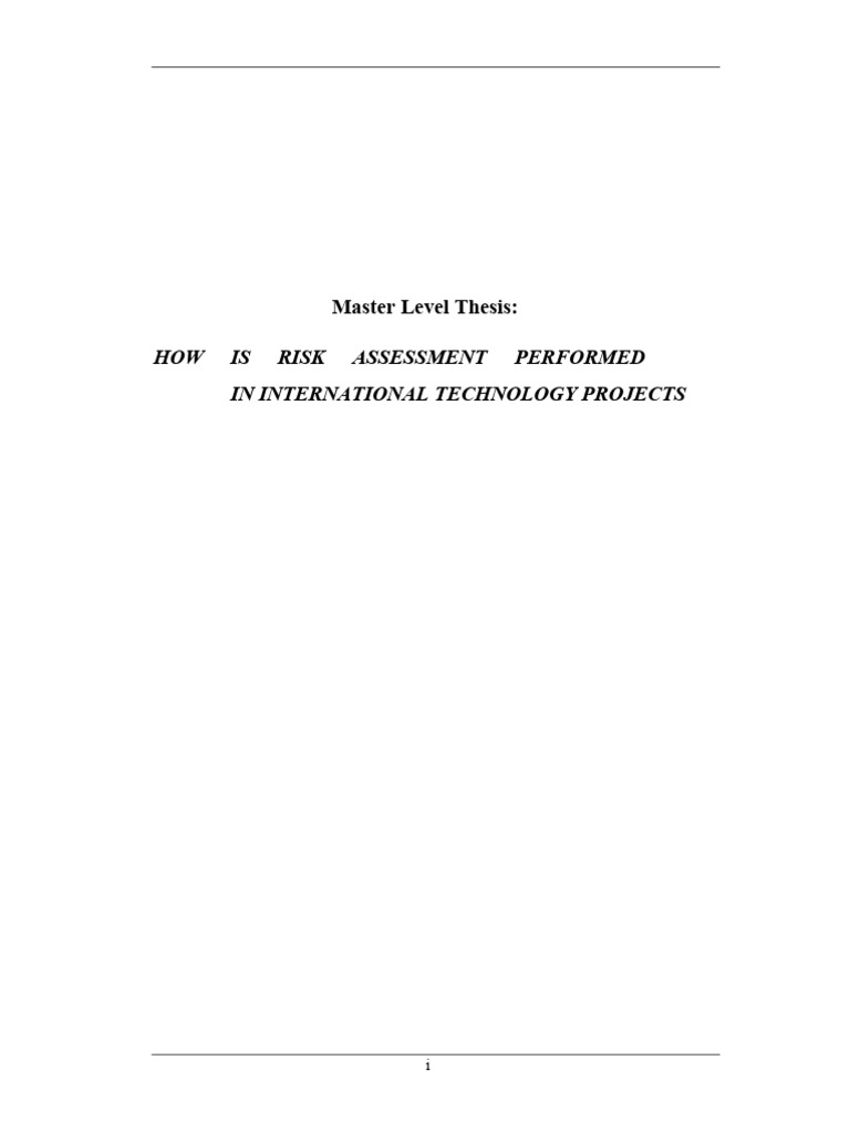 Master Level Thesis | PDF