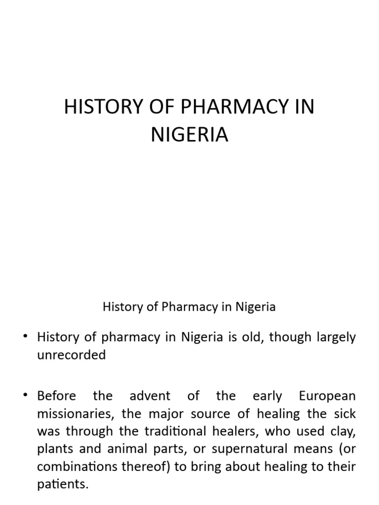 Pharmacy History in Nigeria | PDF | Pharmacy | Pharmacist