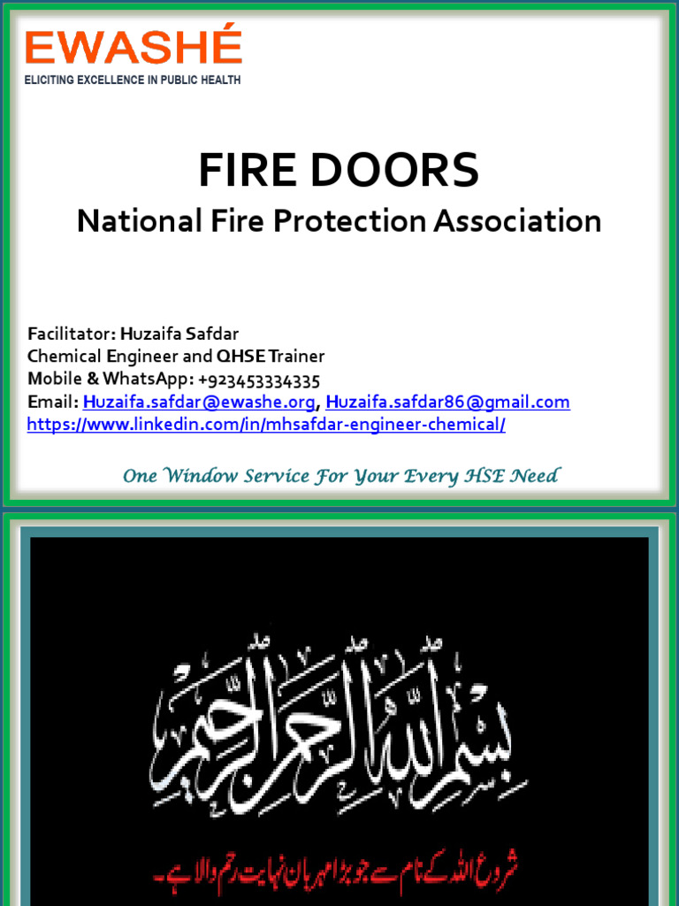 Fire Doors in Compliance With NFPA | PDF | Fires | Firefighting