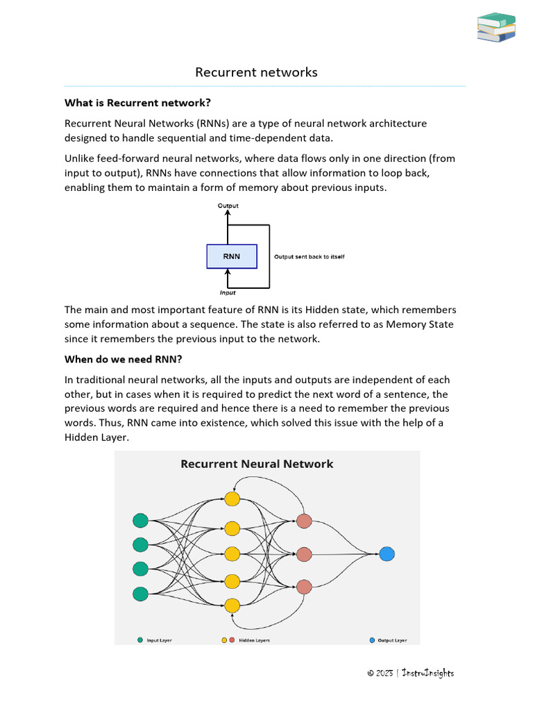 Recurrent networks | PDF | Artificial Neural Network | Artificial Intelligence