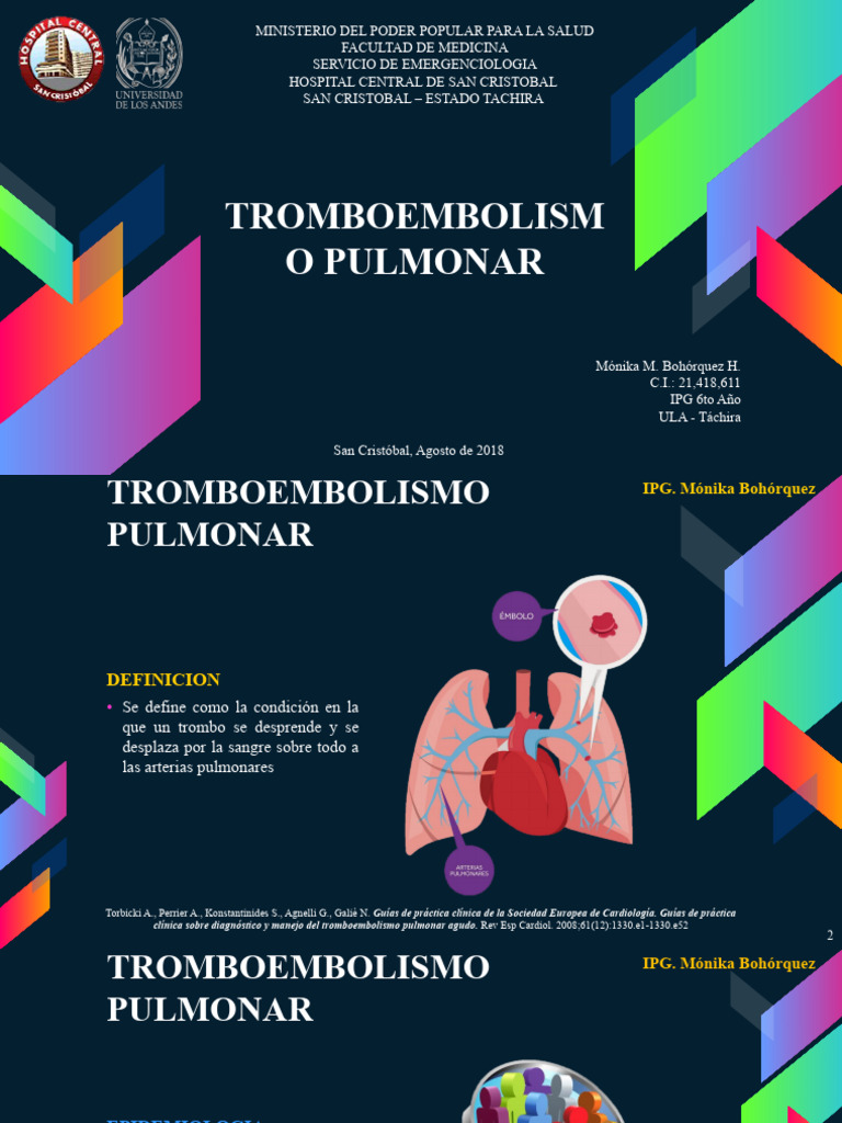 Tromboembolism O Pulmonar | PDF | Plaqueta | Trombosis