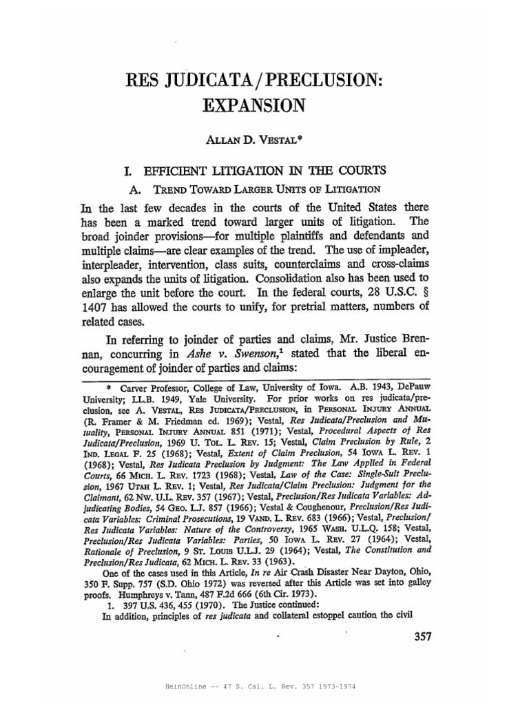 Res Judicata - Preclusion Expansion | PDF