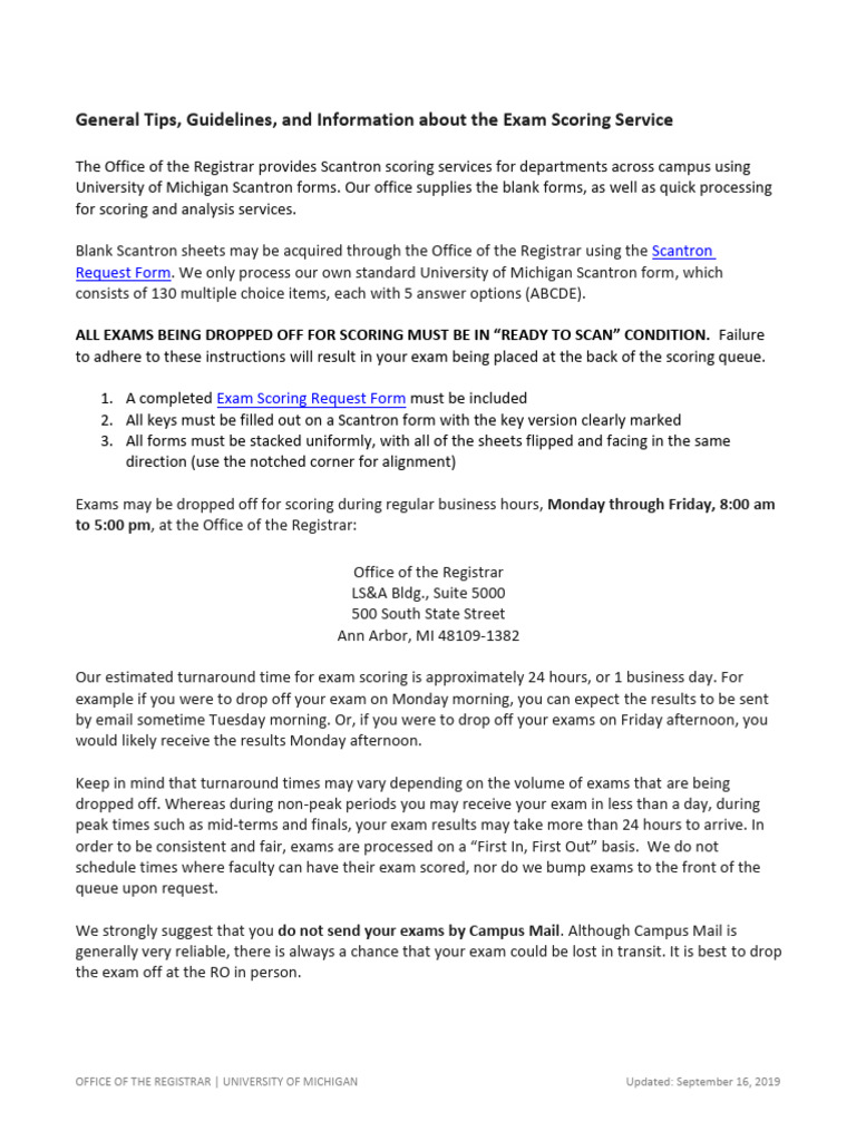 Exam Scoring Guide | PDF