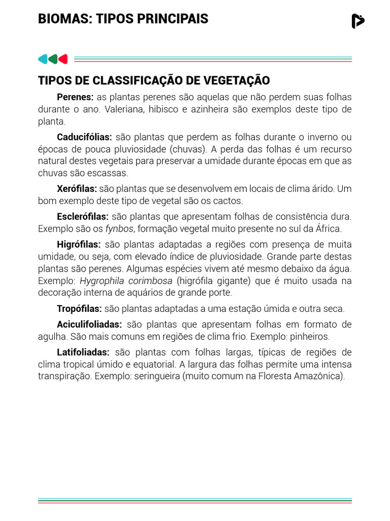 Tipos de Classificação de Vegetação | PDF | Savana | Florestas