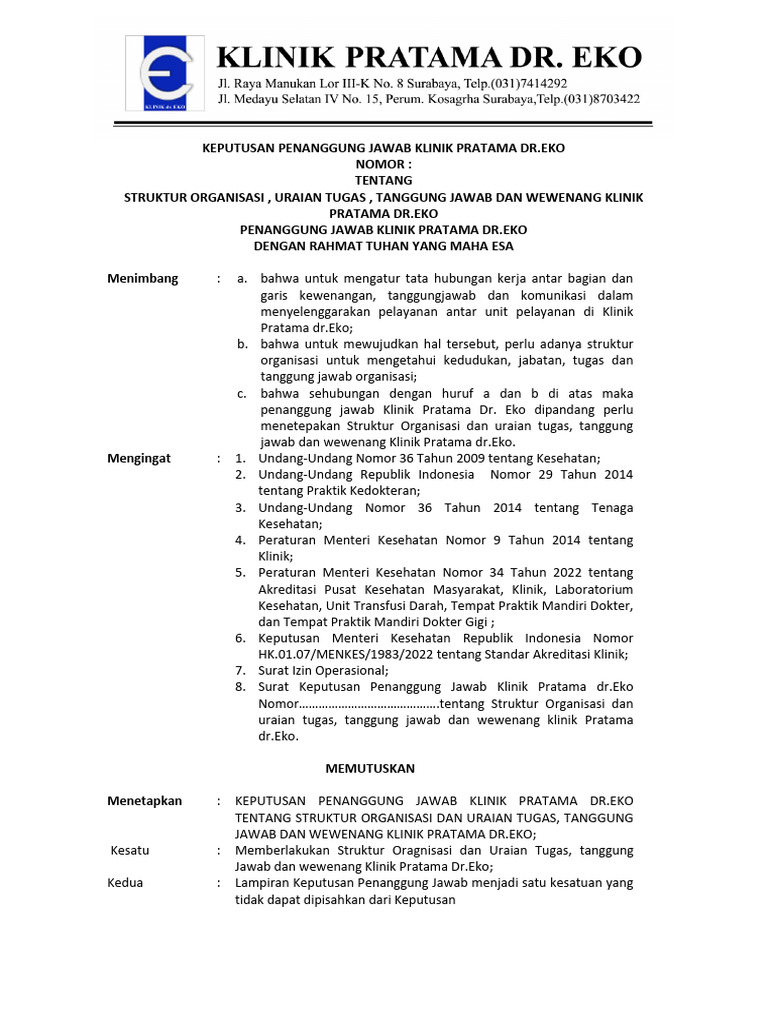 SK Struktur Urgas Fix Kde | PDF | Pengembangan Diri | Kesehatan Holistik