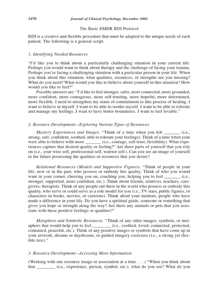 Original RDI Protocol | PDF | Senses | Eye Movement Desensitization And ...
