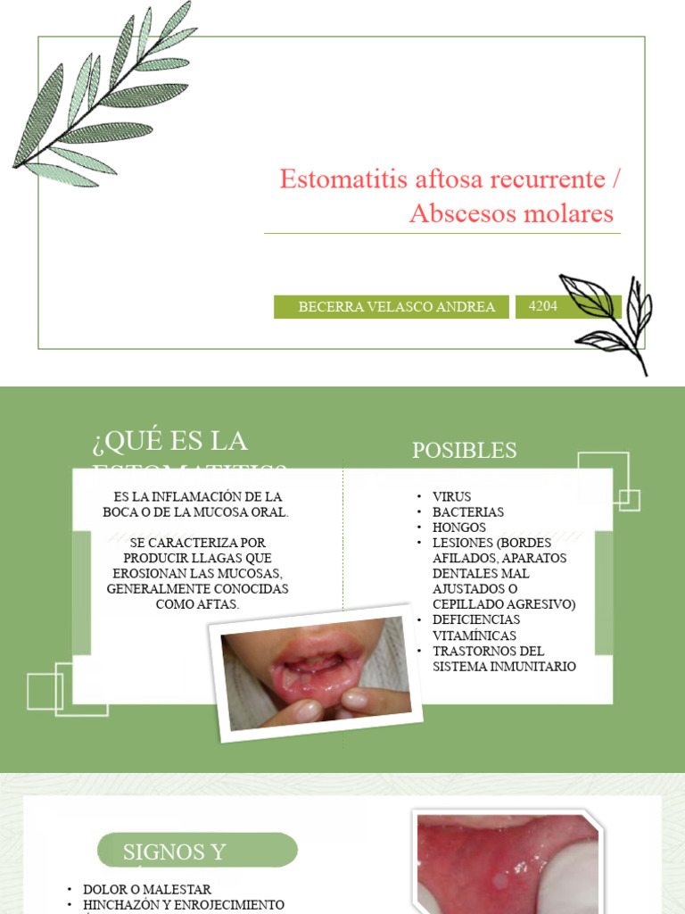 ESTOMATITIS | PDF | Especialidades Medicas | Enfermedades y trastornos