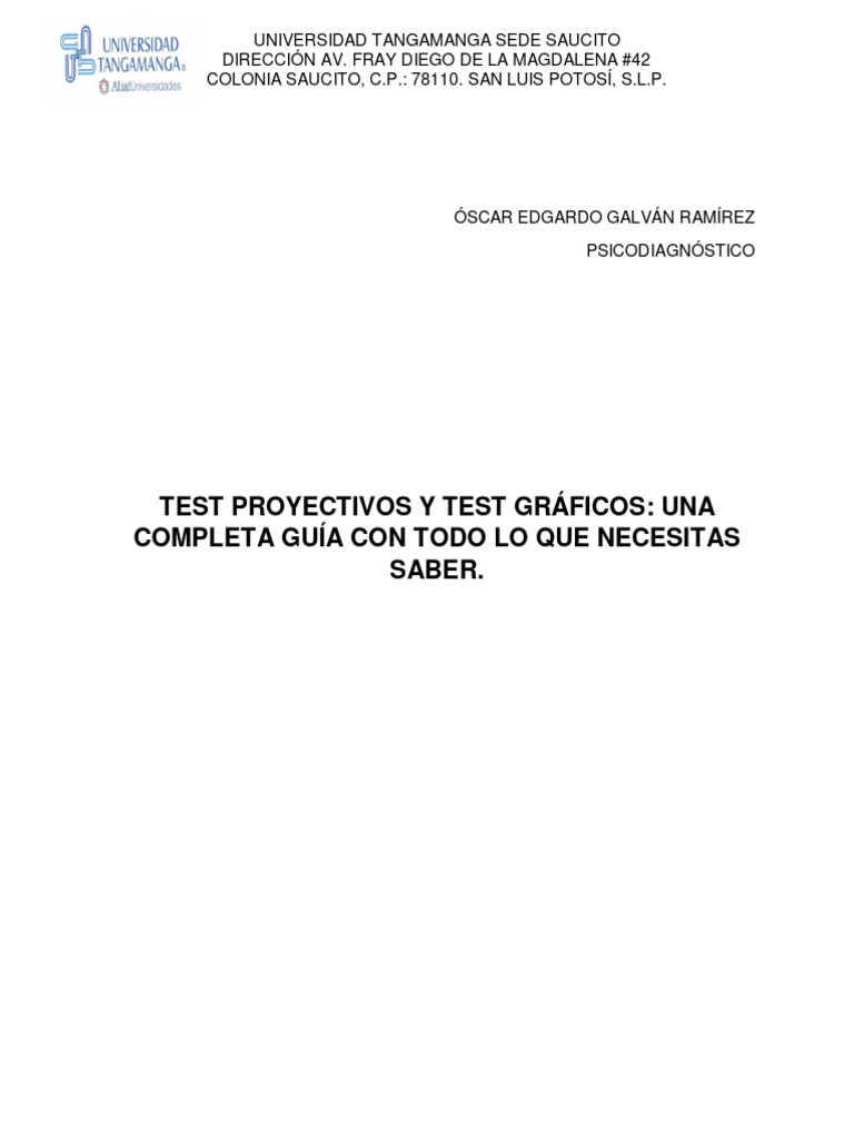 Test Proyectivos y Test Graficos Resumen 6 | PDF | Conceptos ...