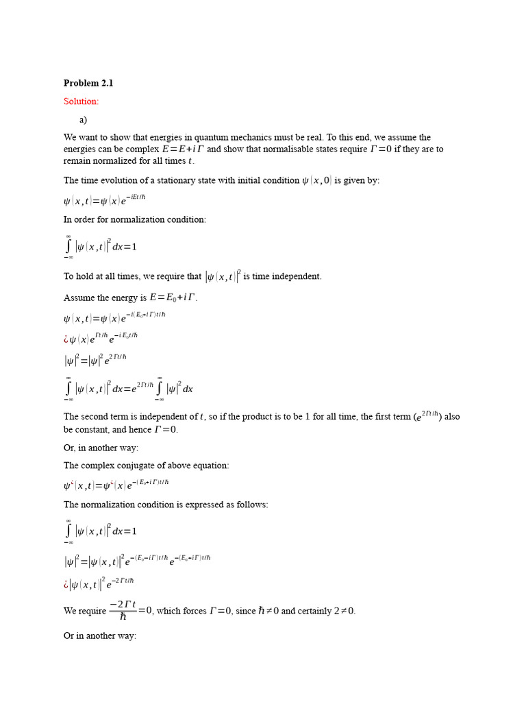 Chapter 2 Problemss | PDF | Wave Function | Schrödinger Equation