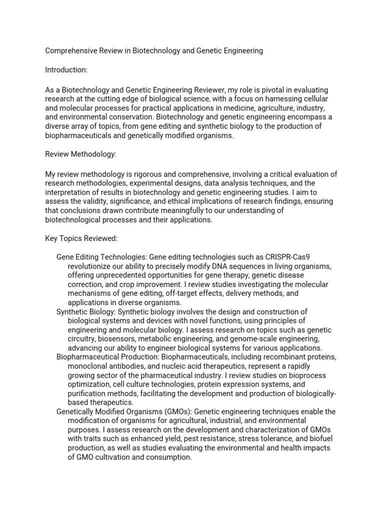 Reviewer 8 | PDF | Biotechnology | Genetic Engineering