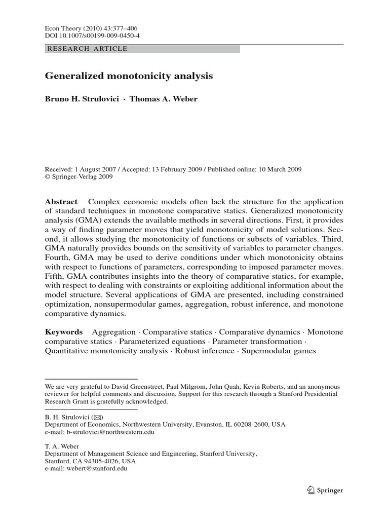 Generalized Monotonicity Analysis | PDF | Mathematical Optimization | Mathematics