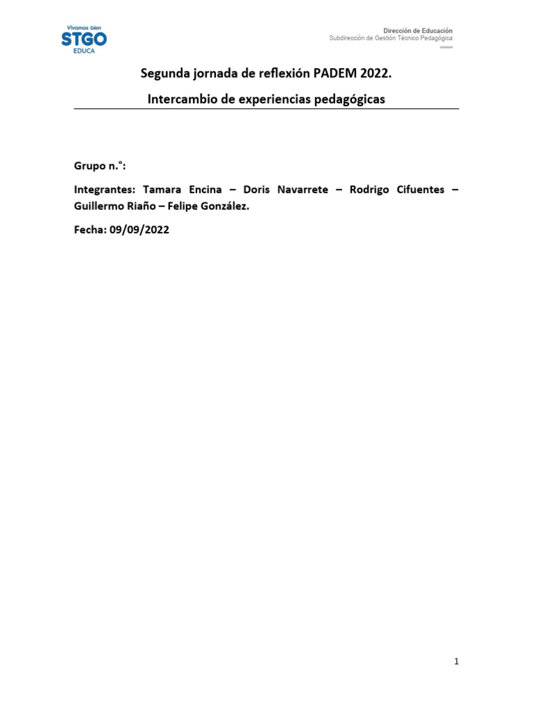 Reflexión Grupal | PDF | Pedagogía | Plan de estudios