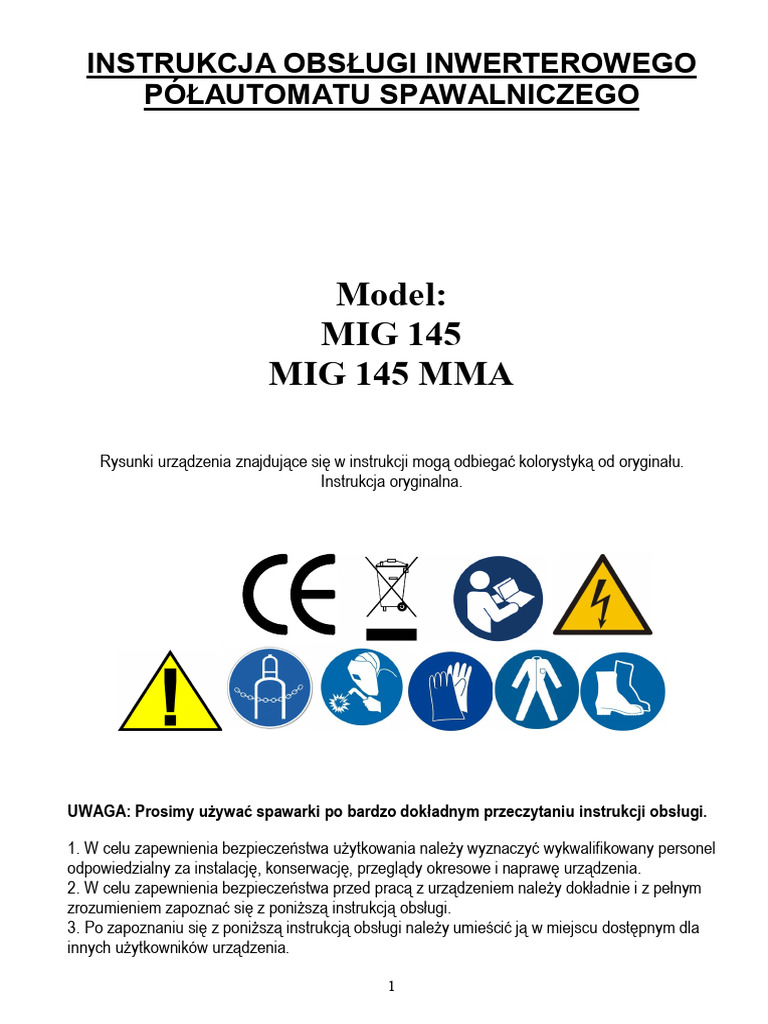 Manual Mig 145 No Gas Mma | PDF
