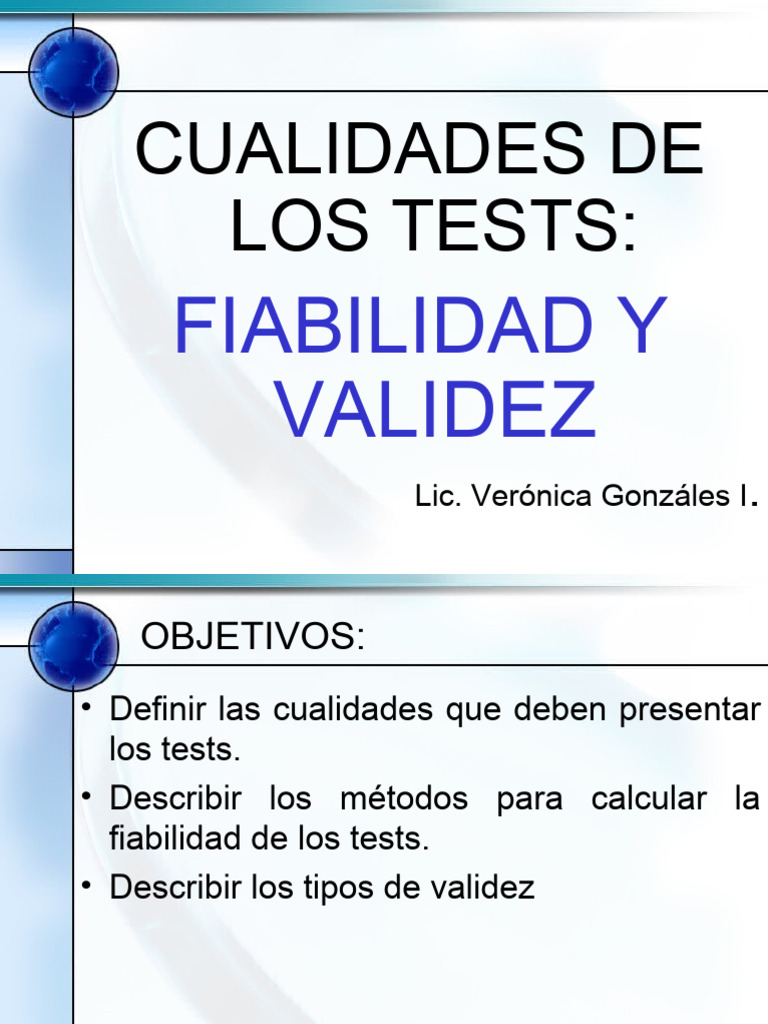 Fiabilidad y Validez | PDF | Validez (Estadísticas) | Investigación ...