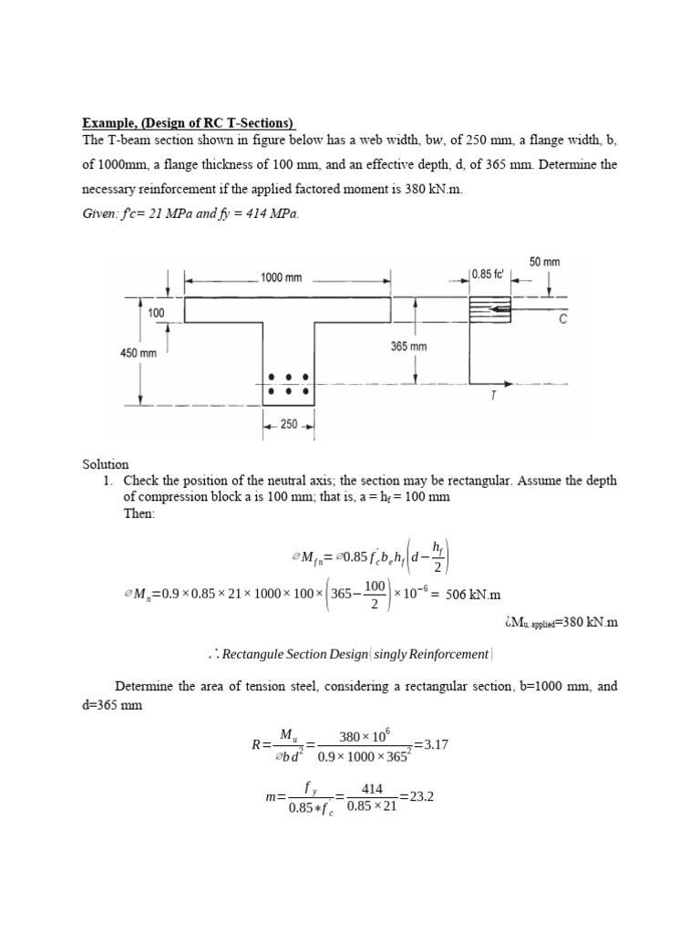 RC T-Section Reinforcement Guide | PDF | Materials | Civil Engineering