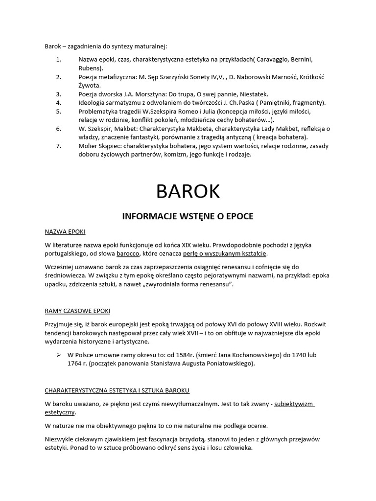 Barok Synteza | PDF