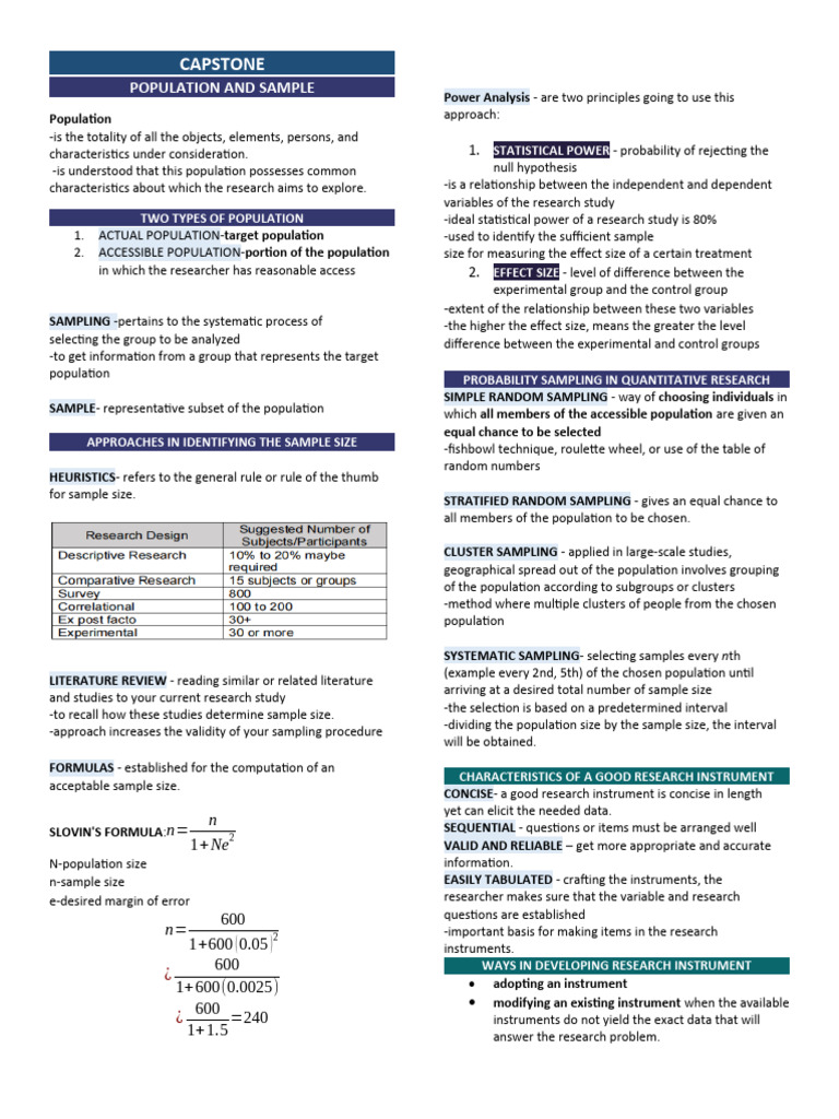 CAPSTONE | PDF | Statistics | Sampling (Statistics)