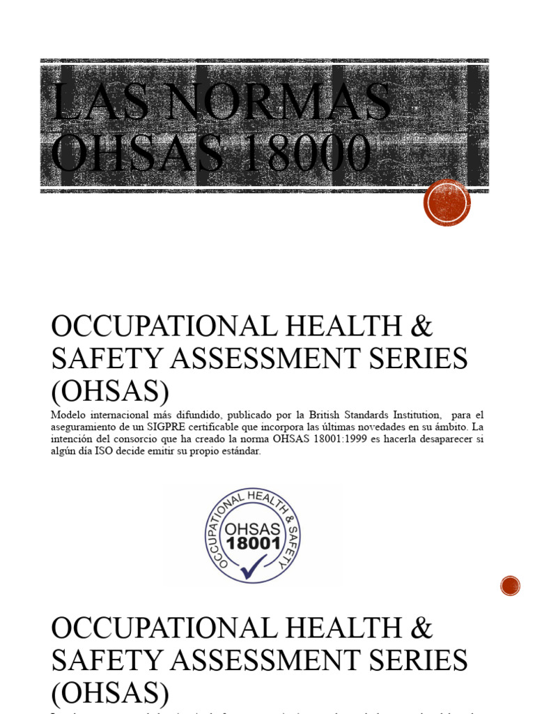 Las Normas OHSAS 18000 | PDF | Tecnología