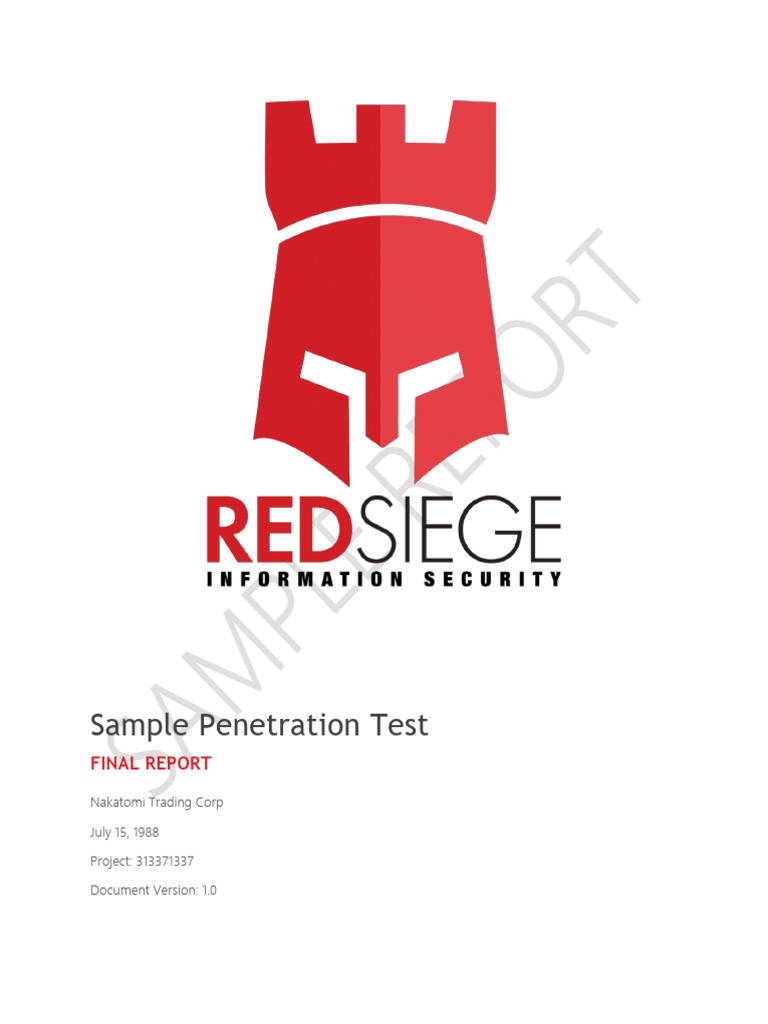 RedSiege Sample Report 2024 | PDF
