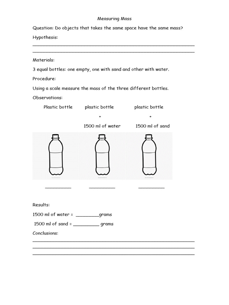 Measuring Mass and Volume of Liquids | PDF | Science & Mathematics